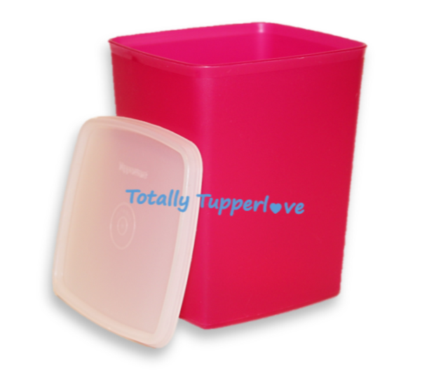 Tupperware Square Round 6 Cup Deep Freeze-It Freezer Container Pink EUC ...