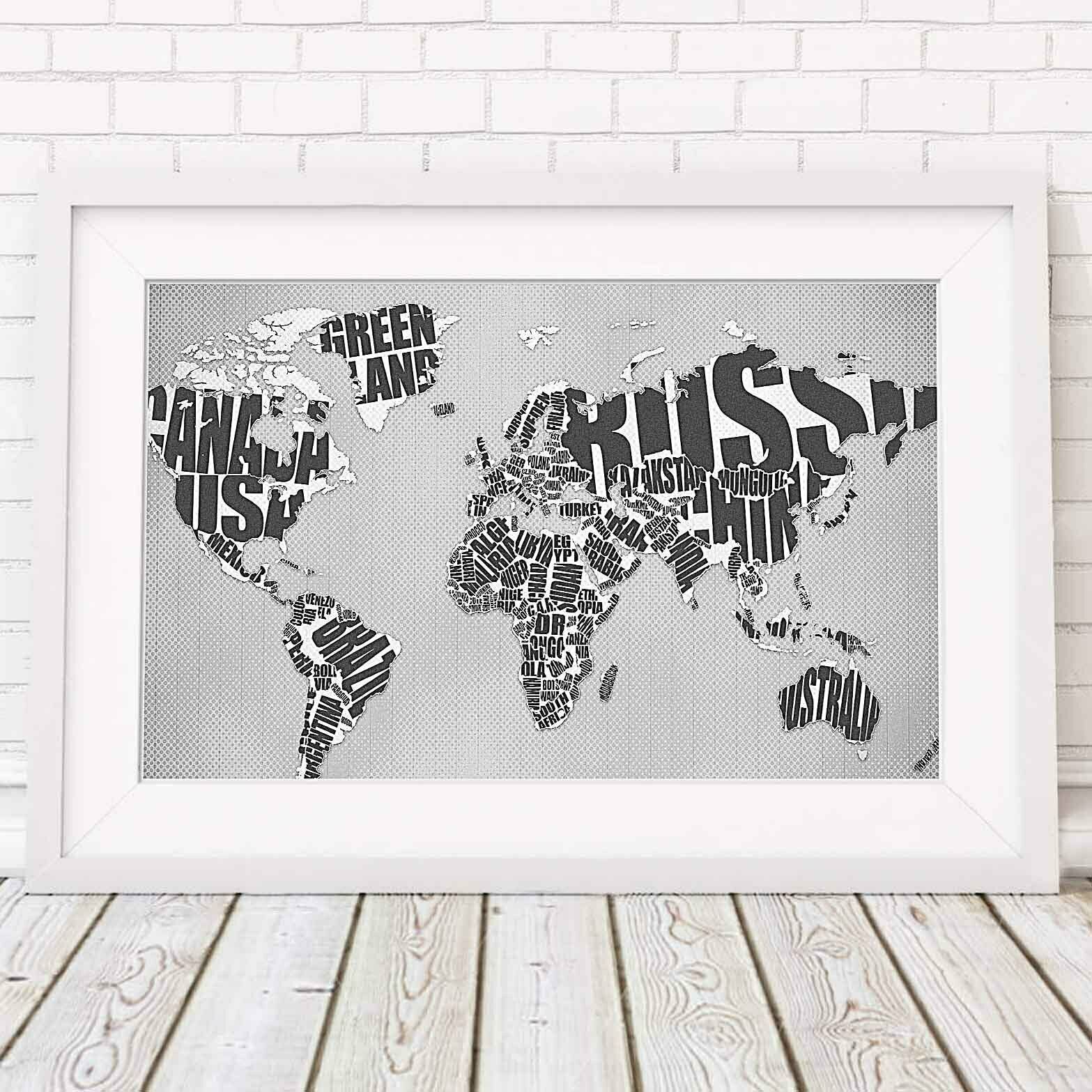 501711 WORLD MAP - Newspaper Chart **** 36x24 WALL PRINT POSTER | eBay