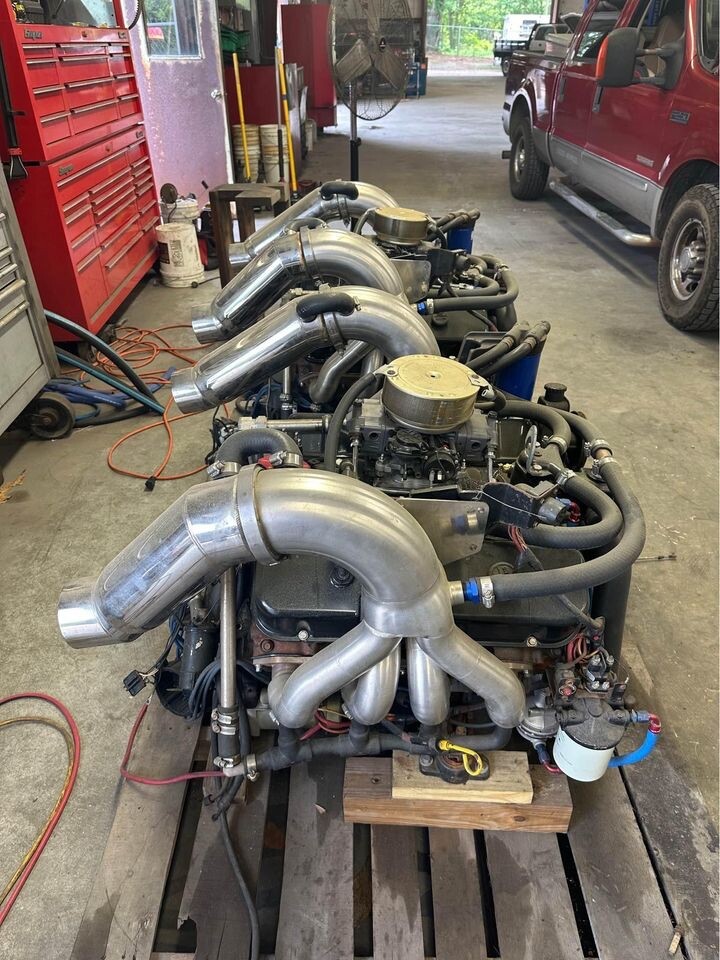 Twin BBC 454 Mercruiser 7.4L Marine Engines from Donzi , Headers | eBay