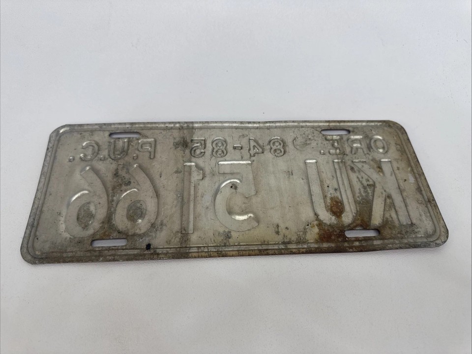 VTG RARE OREGON 84-85 PUBLIC UTILITY COMMISSION LICENSE PLATE | eBay