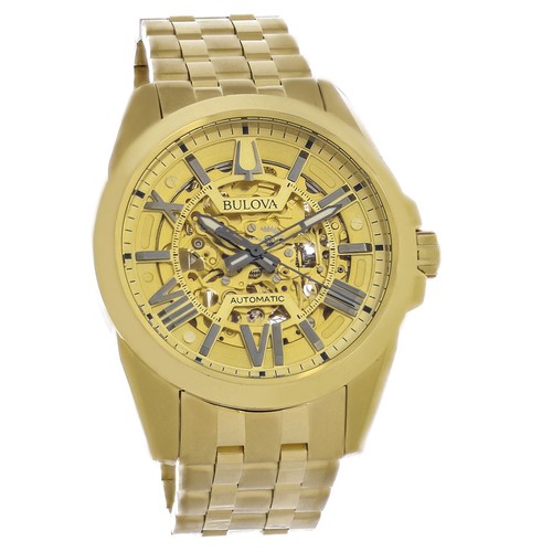 Bulova Sutton Men's Gold tone PVD Stainless Steel Automatic Watch ...