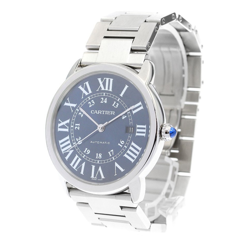 CARTIER Ronde Solo WSRN0023 Date Navy Dial Automatic Men's Watch_898708 ...