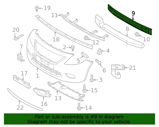 Nissan 620303BA0A Genuine OEM Factory Original Impact Bar for sale ...