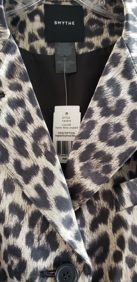 $695 Smythe Sateen Leopard Print Boyfriend Blazer (Size 6) | eBay