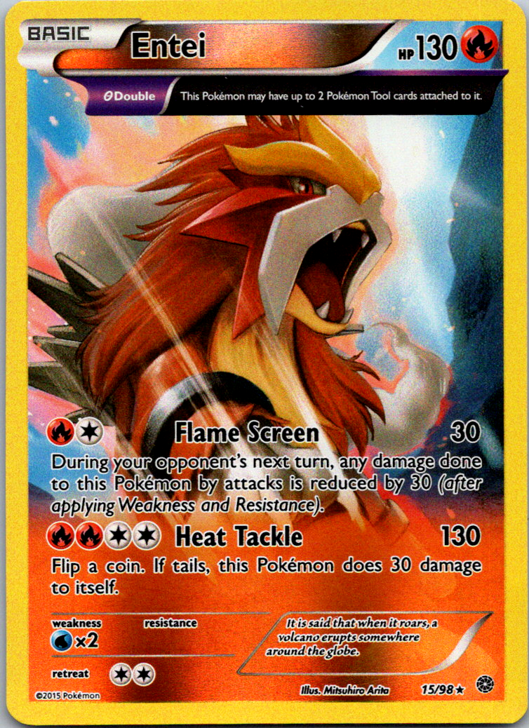 Entei - 15/98 - Holo Rare - Reverse Holo NM-Mint Pokemon XY-- Ancient ...