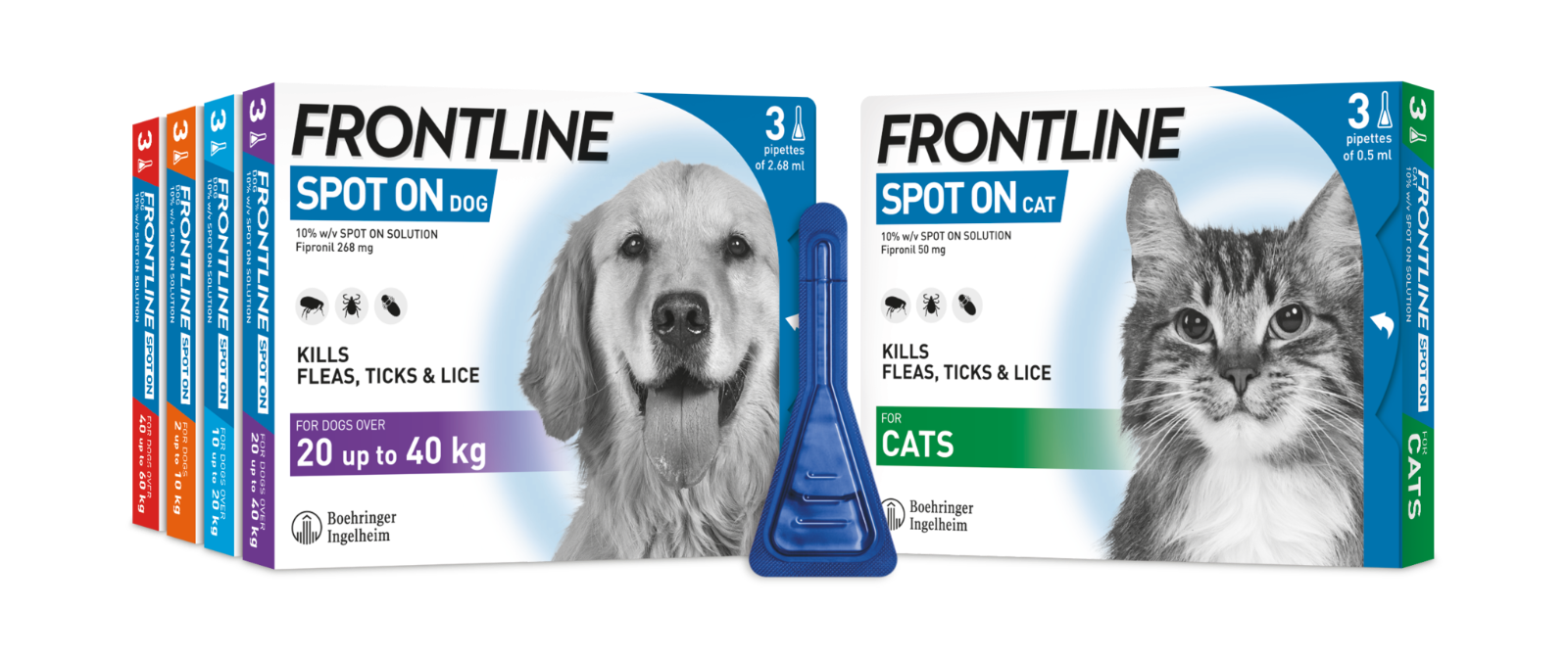 FRONTLINE SPOT ON PLUS CAT DOG Flea Lice Tick Treatment Solutions Kills ...
