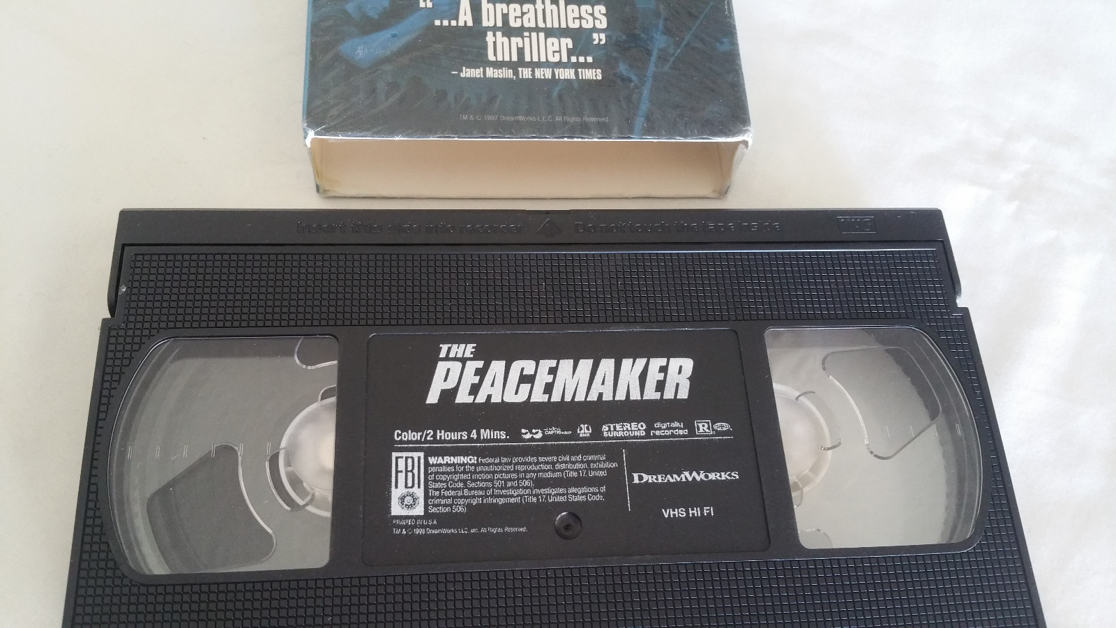 The PeaceMaker 1997 VHS VCR Movie George Clooney Nicole Kidman Marcel ...