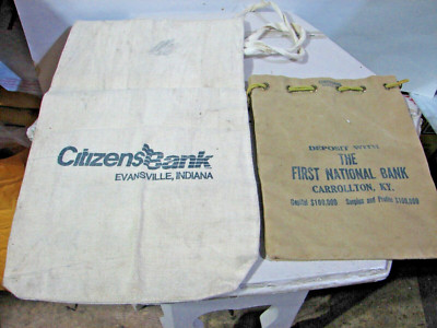 Vtg Lot Cloth Coin Deposit Bag & Zippered case Drop Deposit | eBay