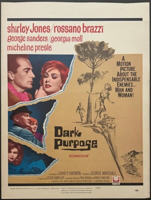 Dark Purpose 1964 Shirley Jones Rossano Brazzi Original Movie Poster ...