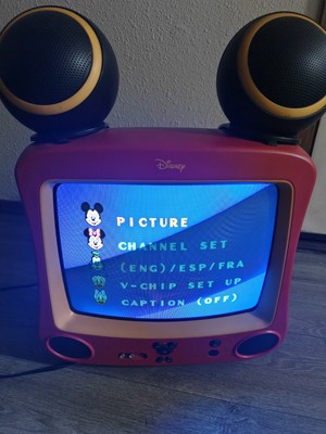 Disney DT1300-C 13" Mickey Mouse Retro Gaming CRT TV No Remote *Read ...