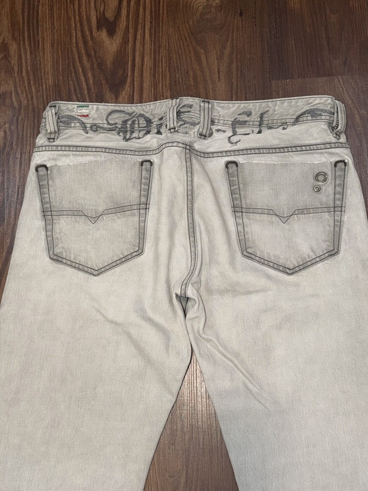 Y2K DIESEL VIKER BACK LIGHT GRAY JEANS SZ 34X32.5 ITALY | eBay