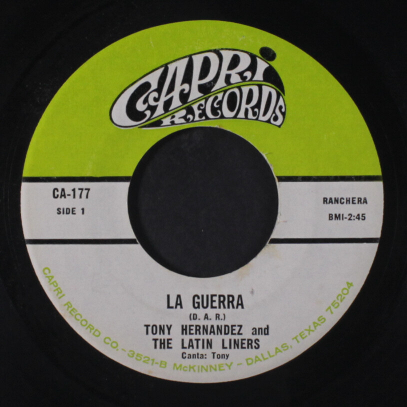 TONY HERNANDEZ & LATIN LINERS: libre como el sol / la guerra CAPRI 7 ...