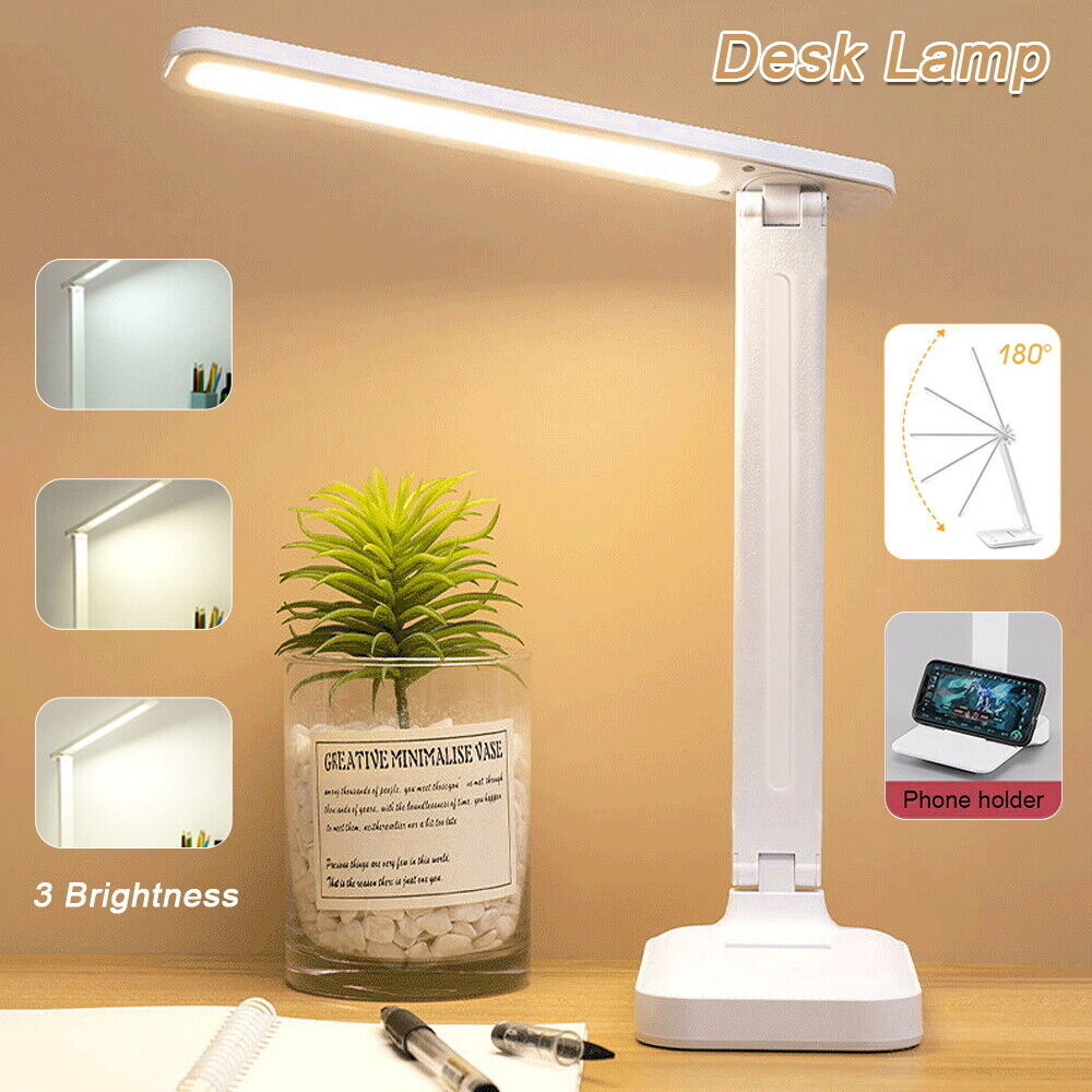 Rechargeable USB Desk Light LED Flexible Touch Bedside Reading Lamp ...