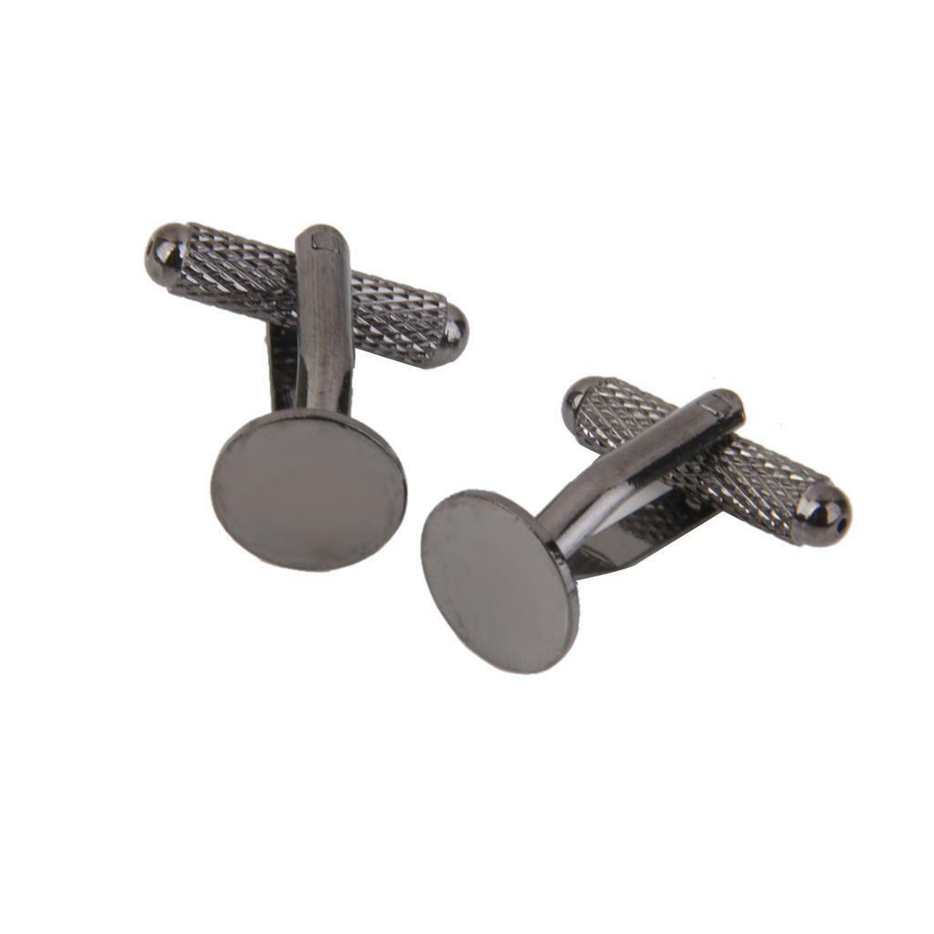 20Pcs Vintage Flat Round Cufflinks Findings Cuff Link Blank DIY Craft ...