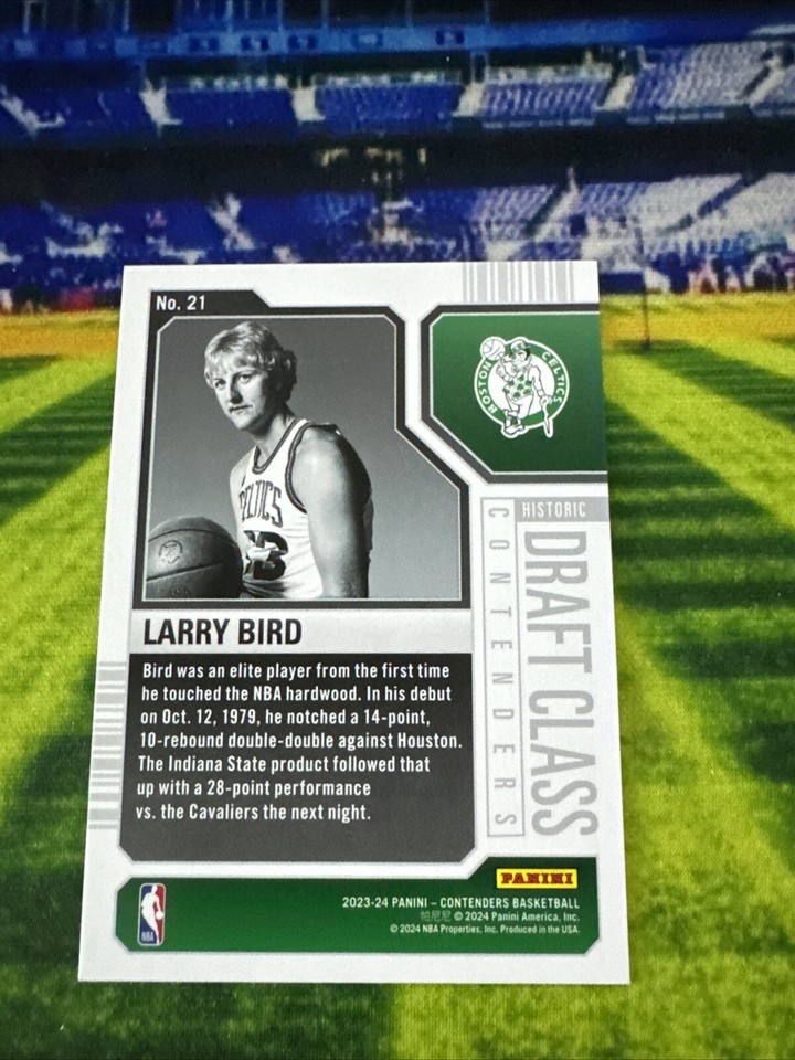 2023-24 Panini Contenders #21 Historic Draft Class Larry Bird Boston ...