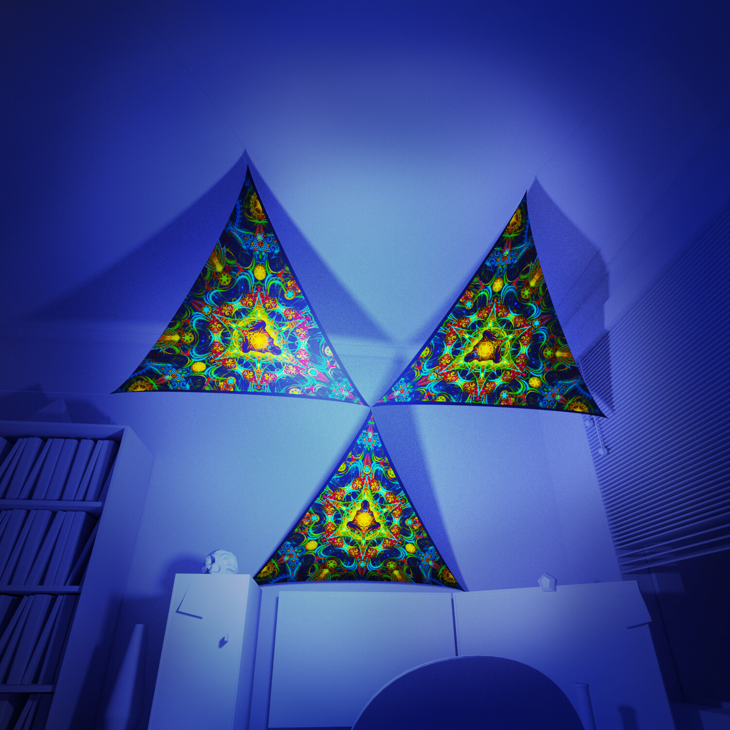 UV Canopy Triangles Fluorescent Psychedelic Trance Ceiling Party ...