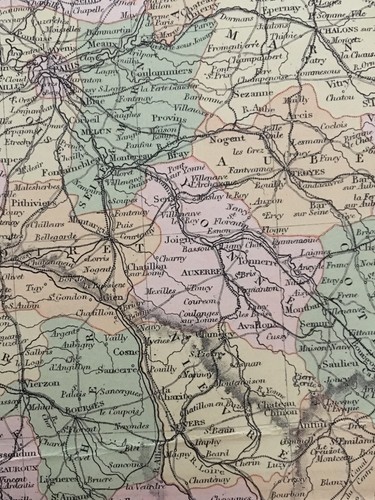 1860’s Lithograph Map of France A. & C. Black | eBay