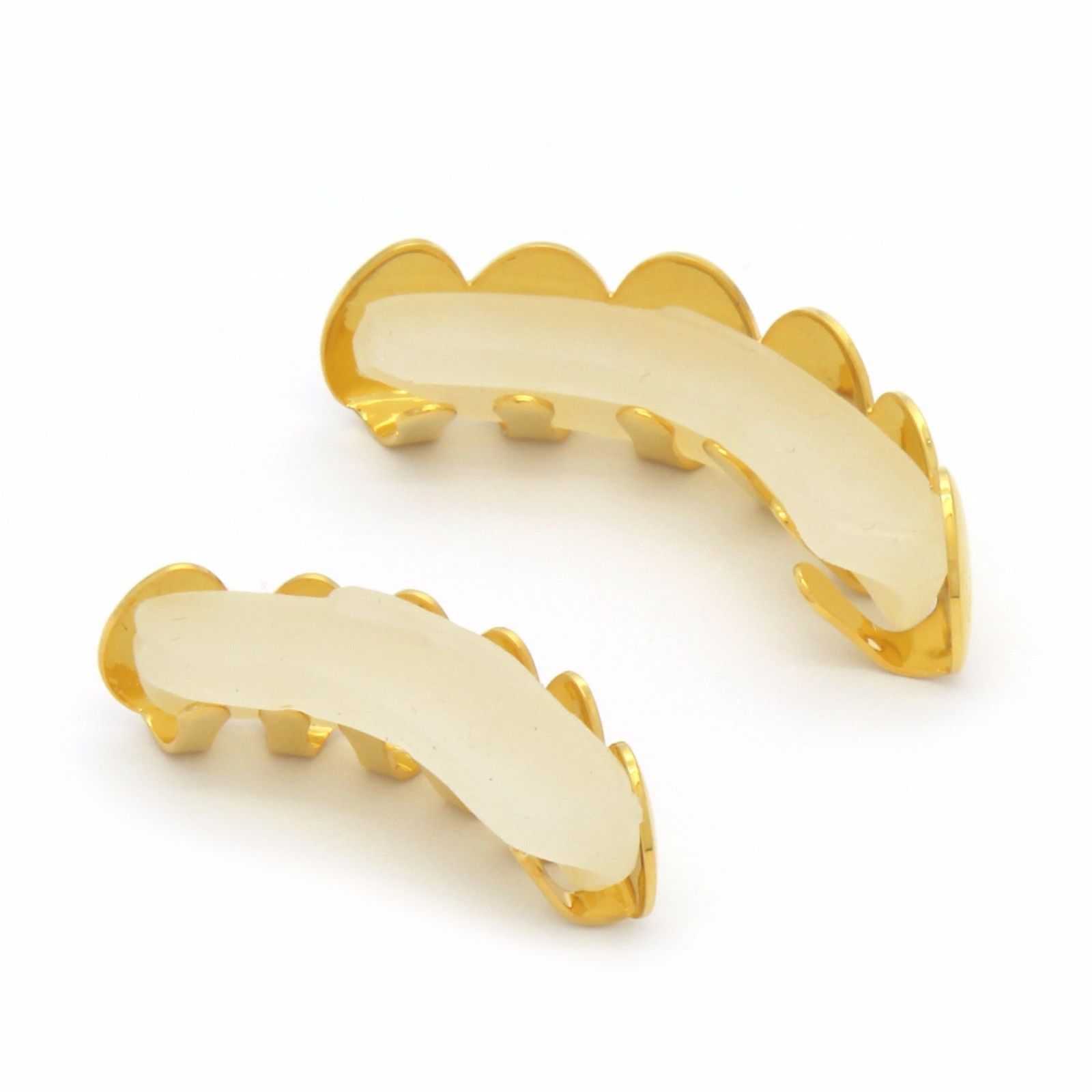 Gold Plated Hip Hop High Quality Rapper Bling Teeth Grillz Top & Bottom ...