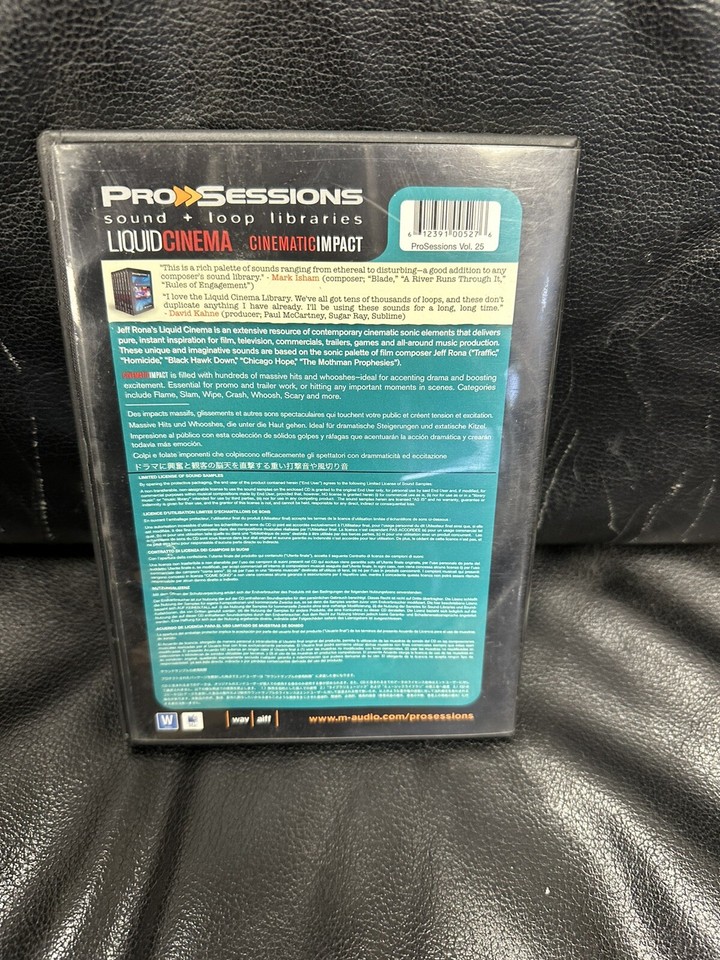 PRO SESSIONS M-AUDIO SOUND & LOOP LIBRARIES "LIQUID CINEMA" VOLUMES 25 ...