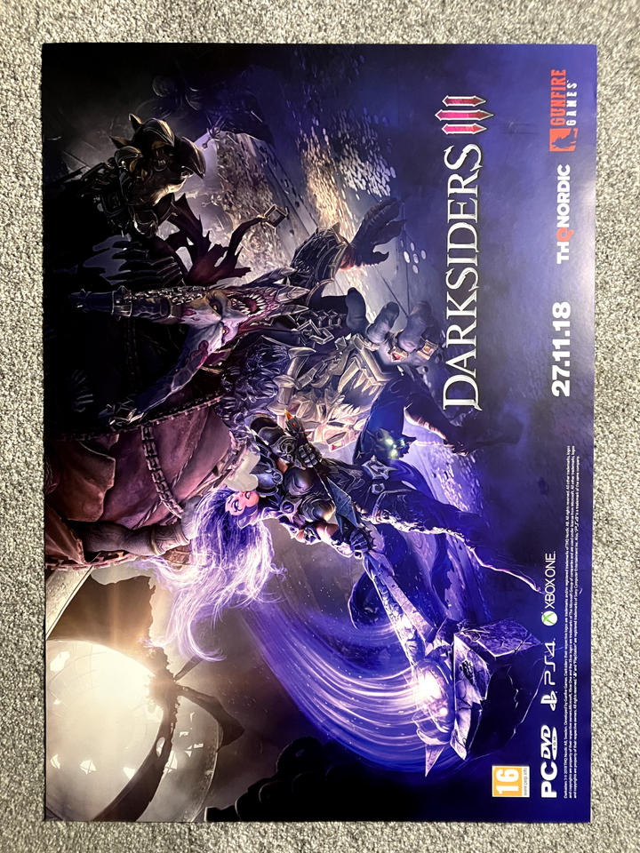 Official Darksiders III 3 Double-Sided Promotional Poster For PS4, Xbox ...