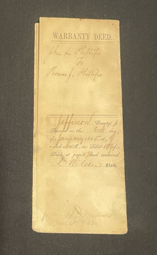 Vintage Warranty Deed dated 1865, Jefferson Cty NY, w/ Blue .50 ...