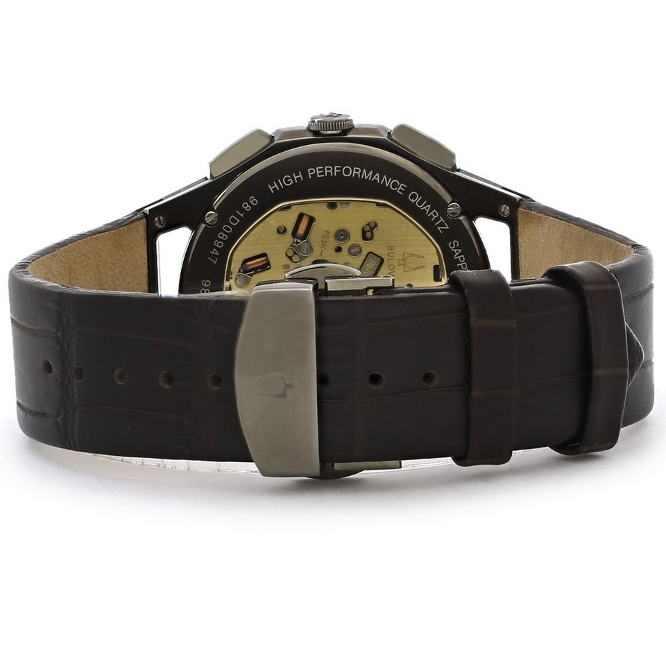 Bulova Curve Men's Chronograph Stainless Brown Dial Quartz Watch 98A231 ...