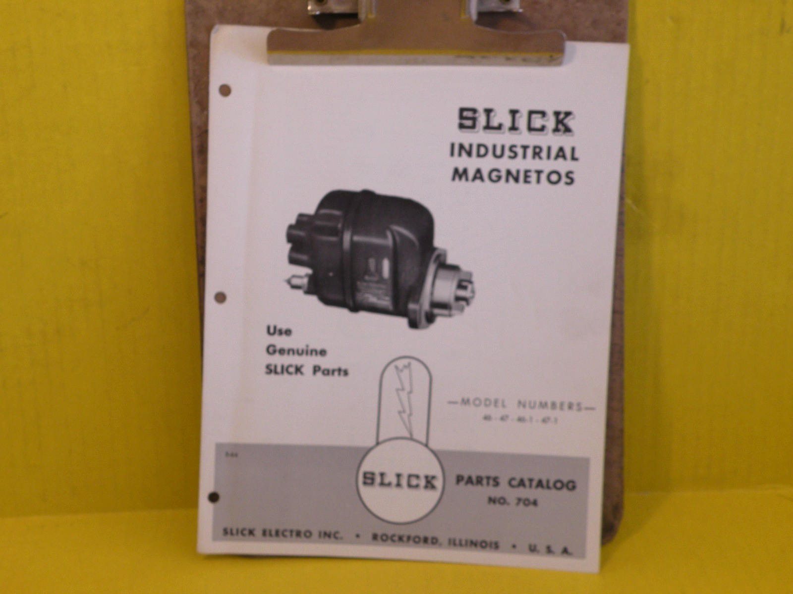 SLICK Industrial Magnetos PARTS MANUAL CATALOG for Models 46 47 46-1 47 ...