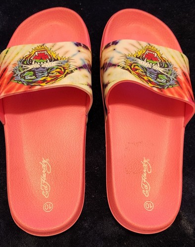 Ed Hardy Women's Hot Pink Tiger SLIDE SHOES Sandels Size 10 Nr Mint Buy ...