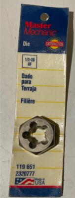 Master Mechanic 119 651 1/2"-20 NF Die USA | eBay