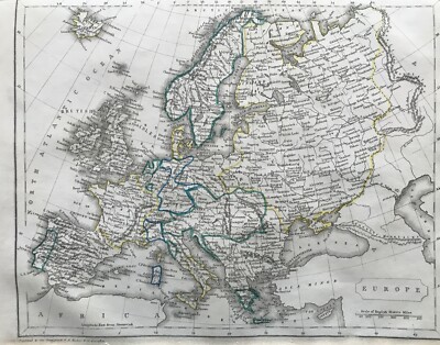 1842 Antique Map; Europe by F.P. Becker | eBay UK