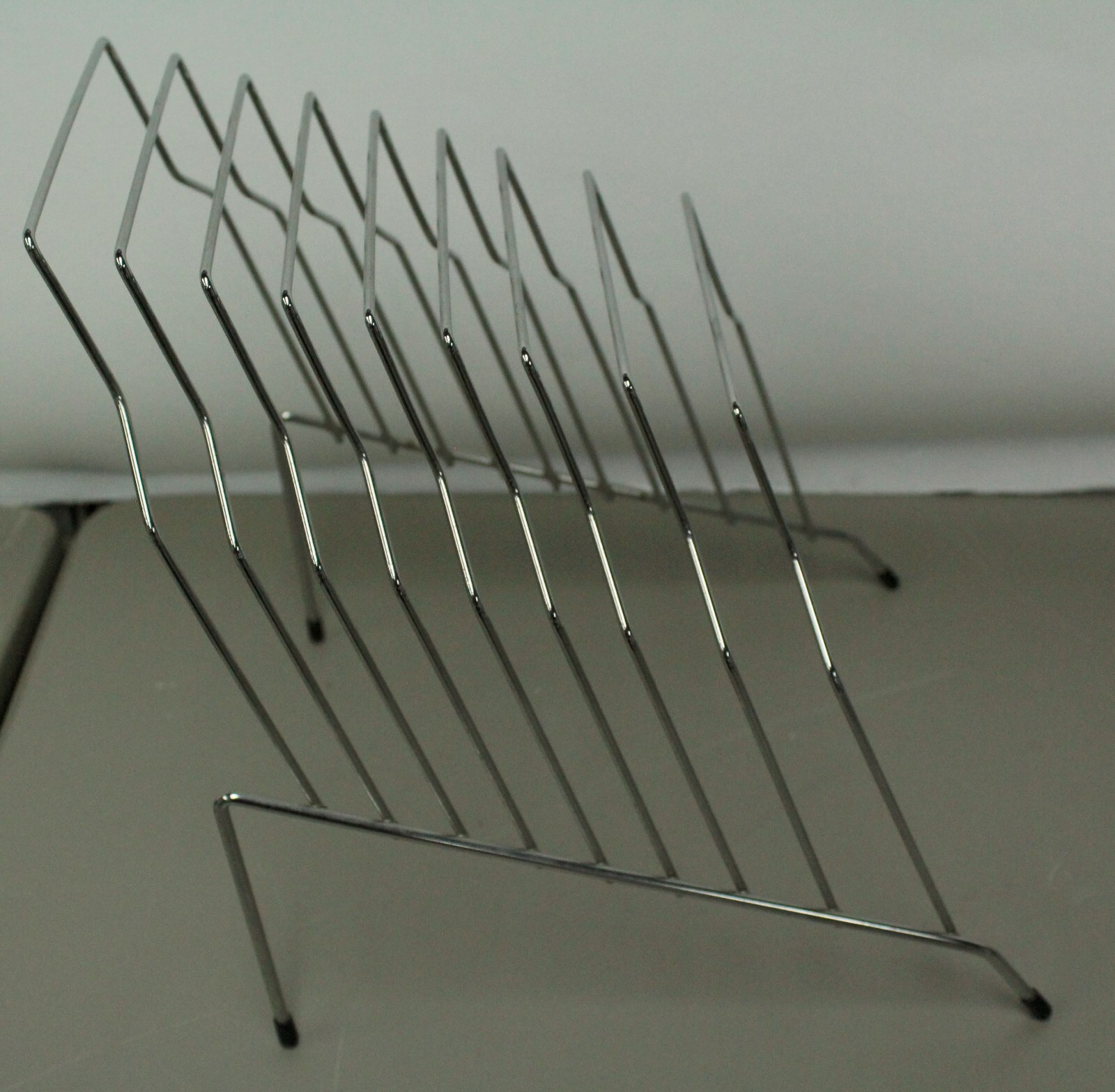 Metal Incline Folder File Wire Rack Desk Organizer Sorter Black Rubber ...