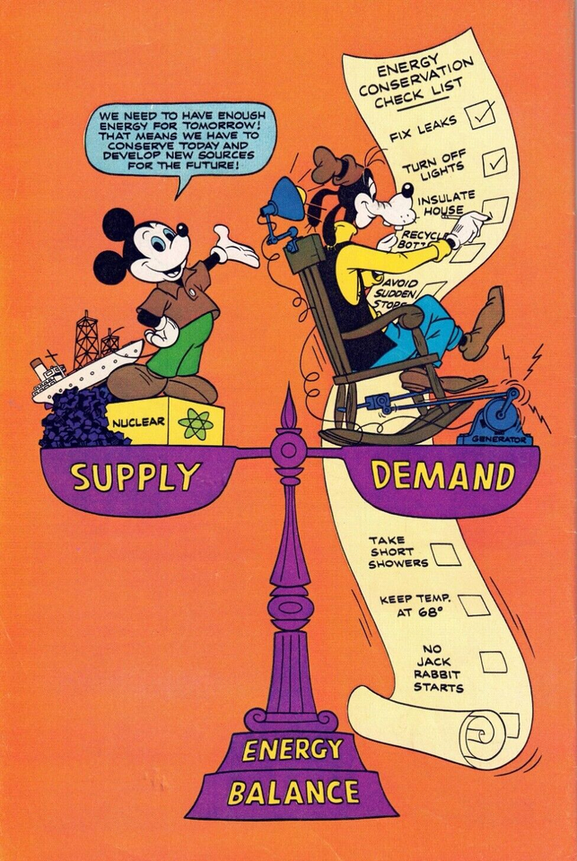 MICKEY MOUSE AND GOOFY EXPLORE ENERGY CONSERVATION -WALT DISNEY COMIC ...