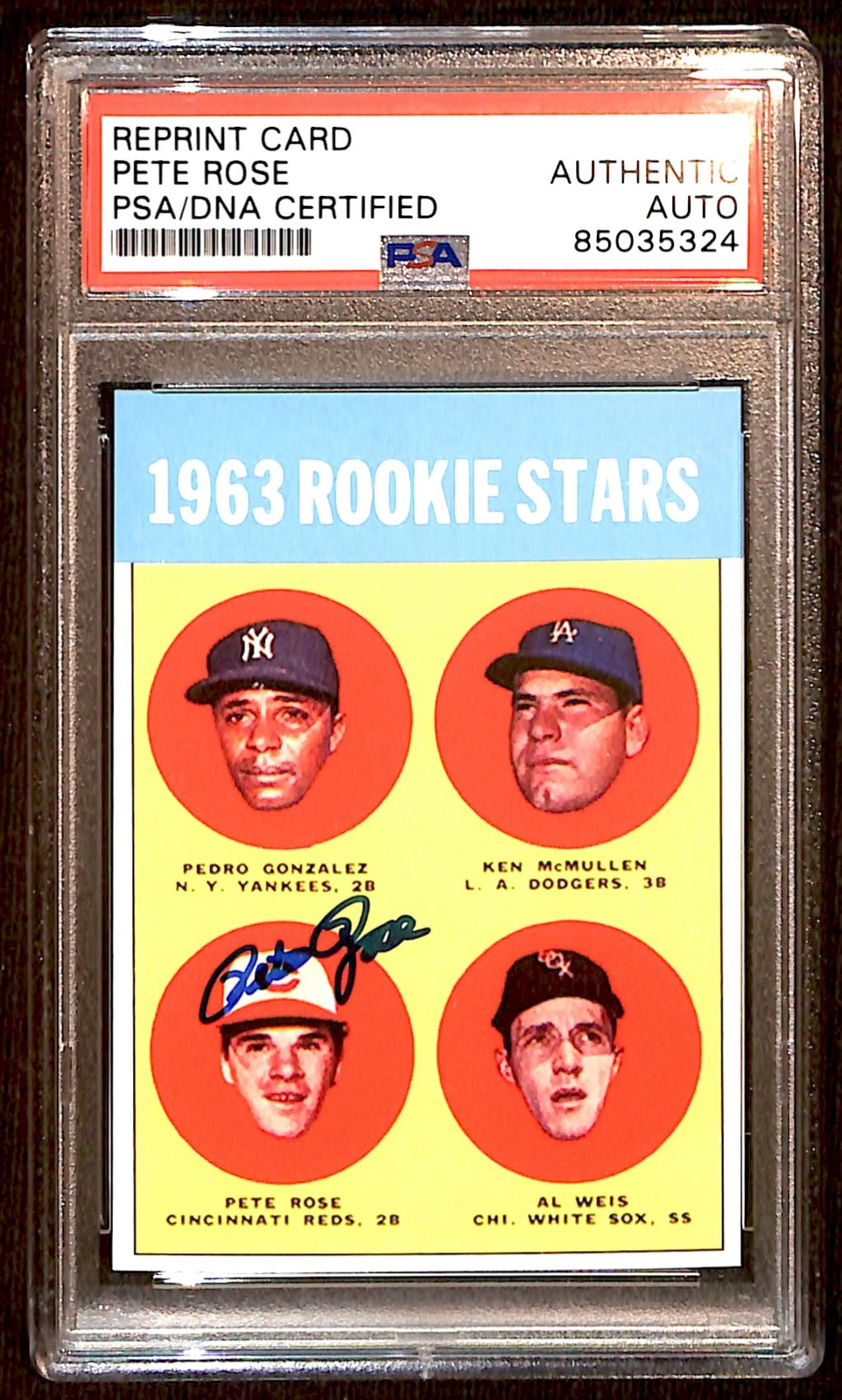 1963 On Card Auto Reprint Card Pete Rose PSA 1 BG6-3 | eBay