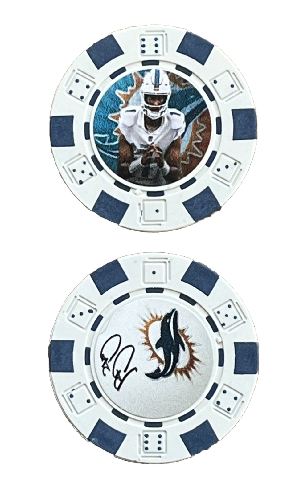 TUA TAGOVAILOA - MIAMI DOLPHINS FOOTBALL ALL PRO - *SIGNED* POKER CHIP ...