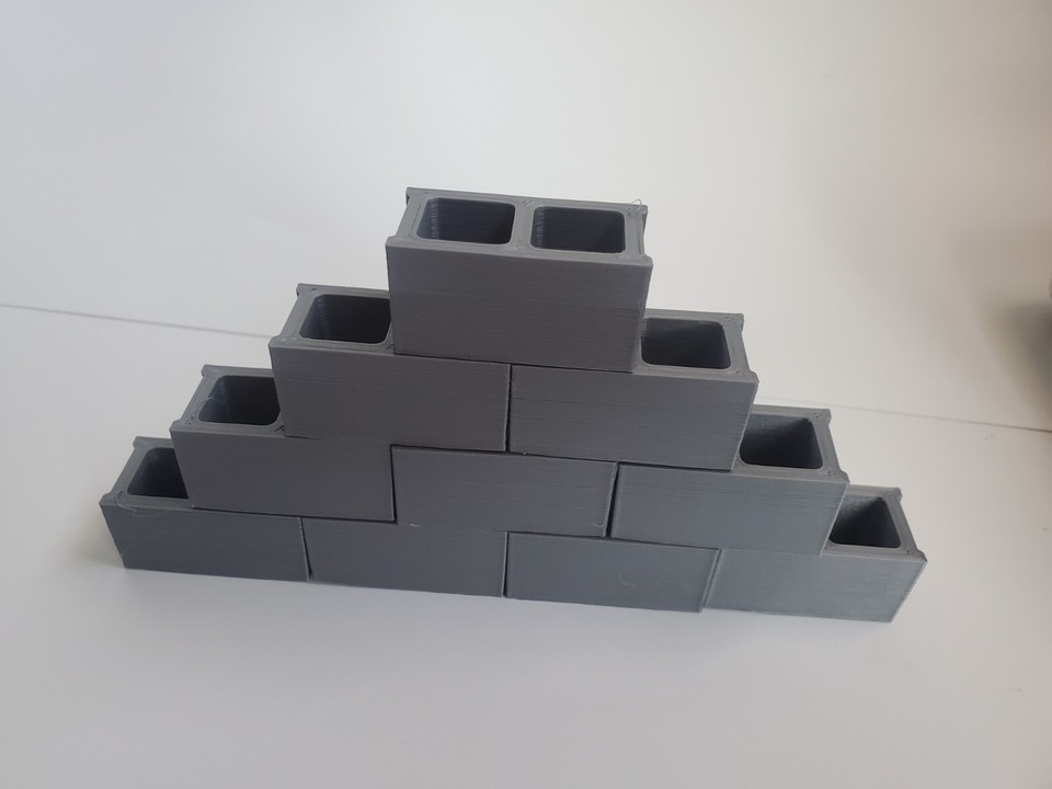 Concrete Cinder Block Model Prop 10 pack 1/10 Scale Diorama Garage Shop ...