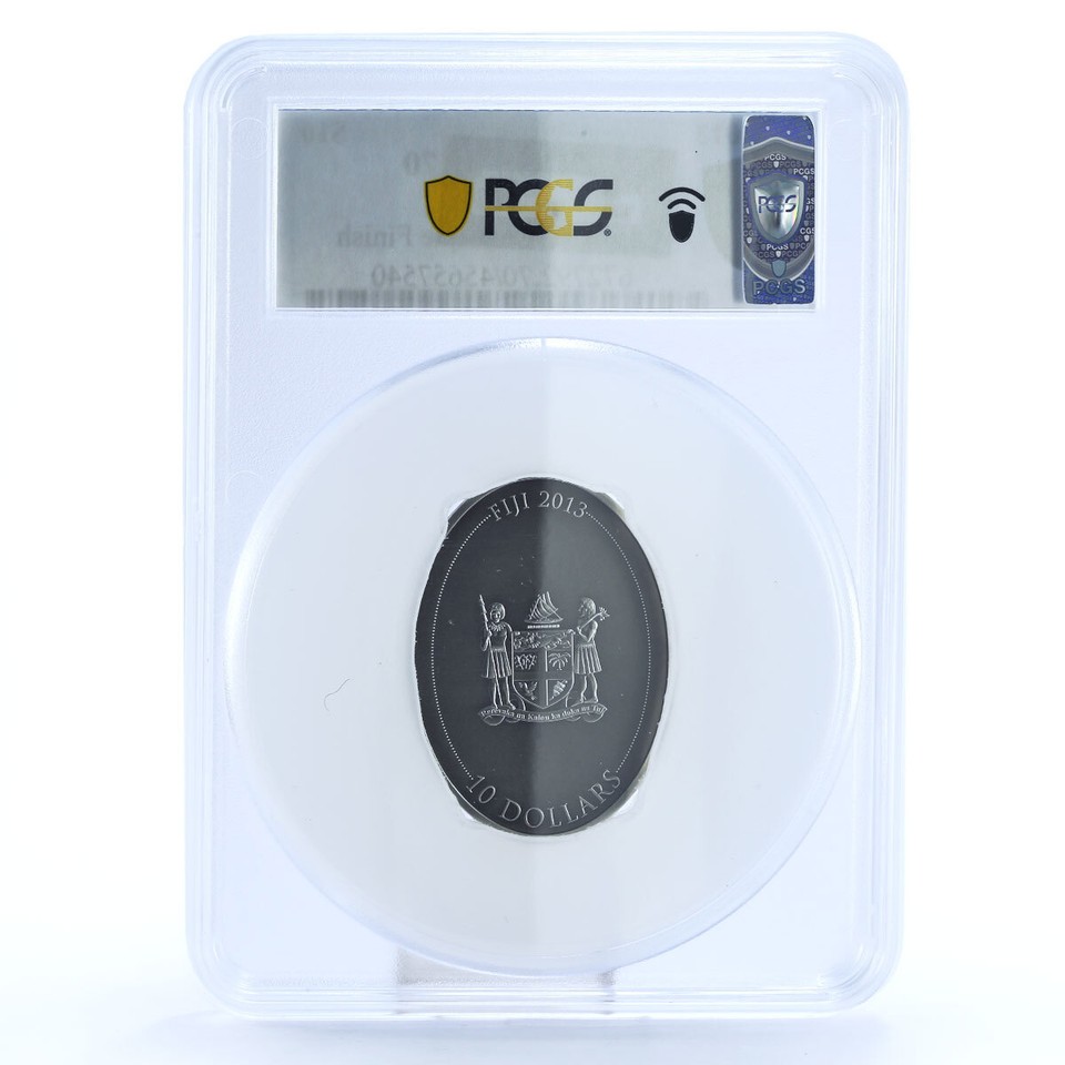 Fiji 10 dollars Gladiator Ancient Rome Colosseum PR70 PCGS silver coin ...