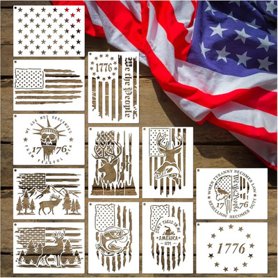 American Flag Stencil Star Stencils for Painting Union 50 Stars 1776 ...