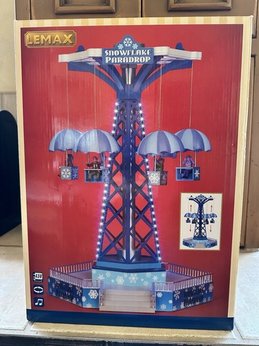 Lemax (Video) Snowflake Paradrop Carnival Amusement Park Village Tested ...