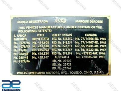 Fit For Willys Jeep Engine Brass Data Number Plate @US | eBay