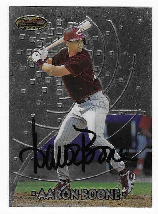 AARON BOONE 1997 BOWMAN'S BEST AUTOGRAPHED SIGNED # 125 CINCINNATI REDS ...
