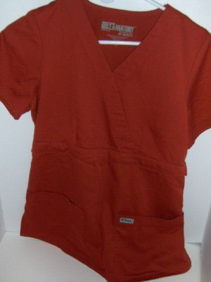 Grey's Anatomy - rust scrub top - Small | eBay