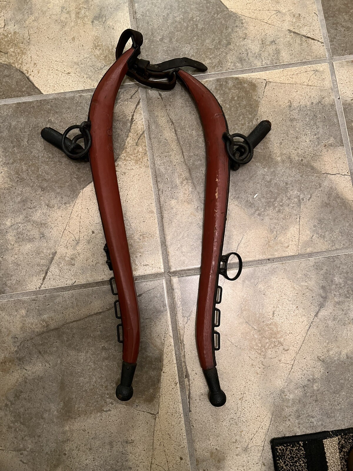 Antique Pair Horse Hanes Hames w metal Knobs / Vintage Western Ranch ...