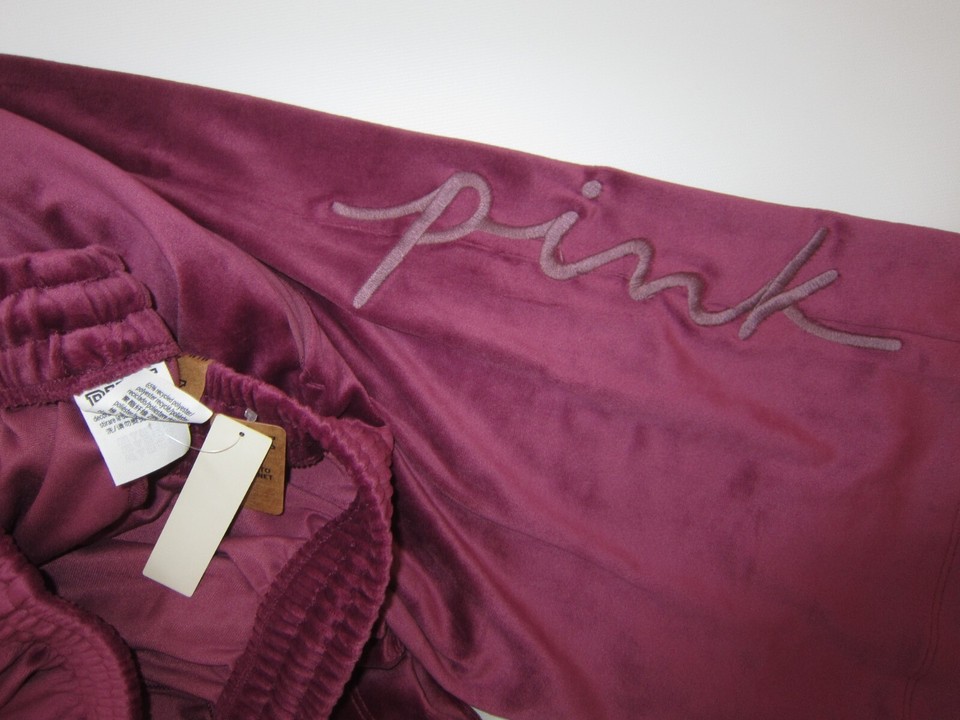 Victoria Secret Pink SCRIPT LOGO VELOUR HOODIE SWEAT SHIRT HERITAGE ...