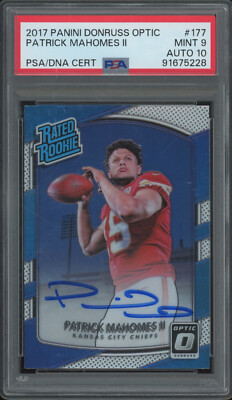 2017 Panini Donruss Optic #177 Patrick Mahomes II RC Rookie Mint PSA 9 ...