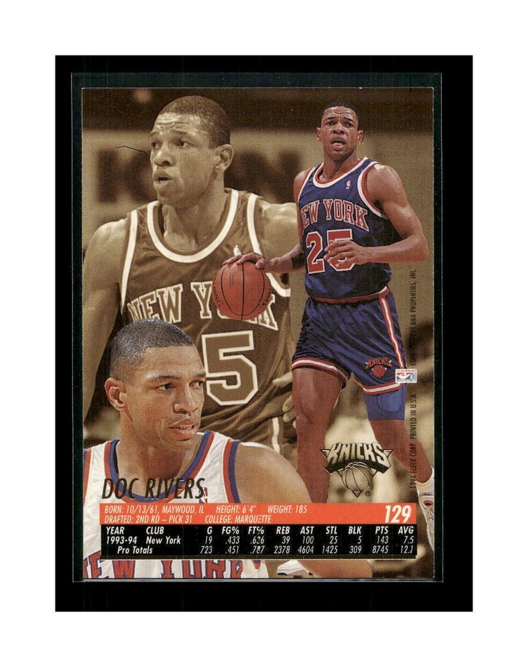1994-95 Ultra New York Knicks Basketball Card #129 Doc Rivers | eBay
