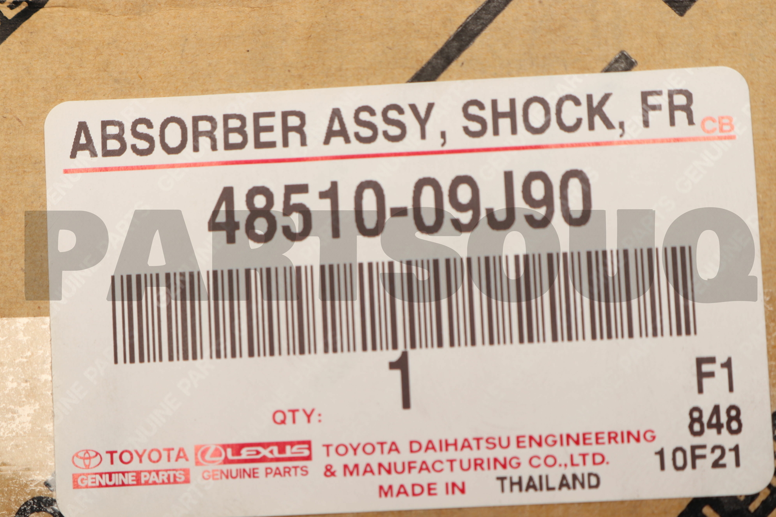 4851009J90 Genuine Toyota ABSORBER ASSY, SHOCK, FRONT, RH/LH 48510 ...