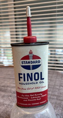 STANDARD OIl FINOL 4 Oz Oiler Can Vintage Handy Household Tin Empty | eBay