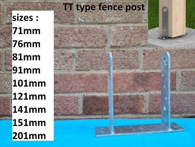 HEAVY DUTY GALVANISED"TT"TYPE/SHAPE METAL FENCE POST FOOT BRACKET ...