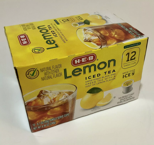 HEB Lemon Iced Tea K-Cup - 12 Count Box for Keurig 2.0 - Refreshing ...