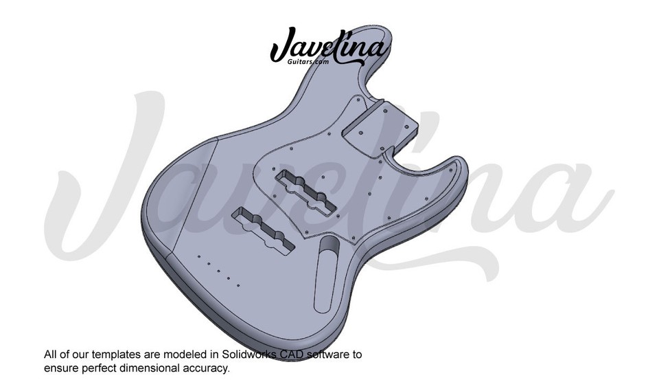 Jazz Bass Guitar Router Template Set wNeck and Pickguad 1/2 MDF CNC ...